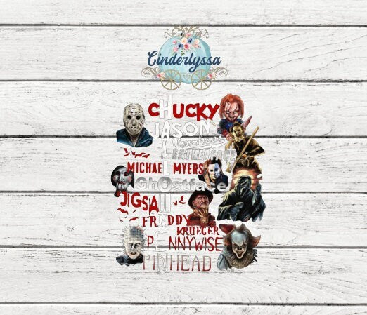 Horror Movie Guys List: Scary Movie Inspired Characters Cardstock Sili ...