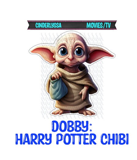 Dobby Chibi: HP - House Elf, Hogwarts, Wizard Movie Inspired Cardstock ...