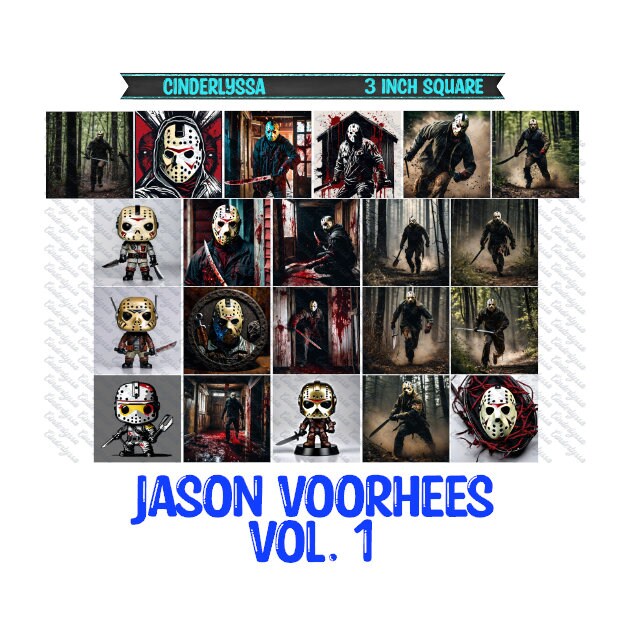 3 inch Square: Jason Voorhees Vol. 1 - Inspired Theme Cardstock/Pictur ...